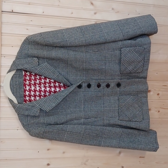 Peck & Peck | Jackets & Coats | Vintage 96s Black And White Plaid Wool ...